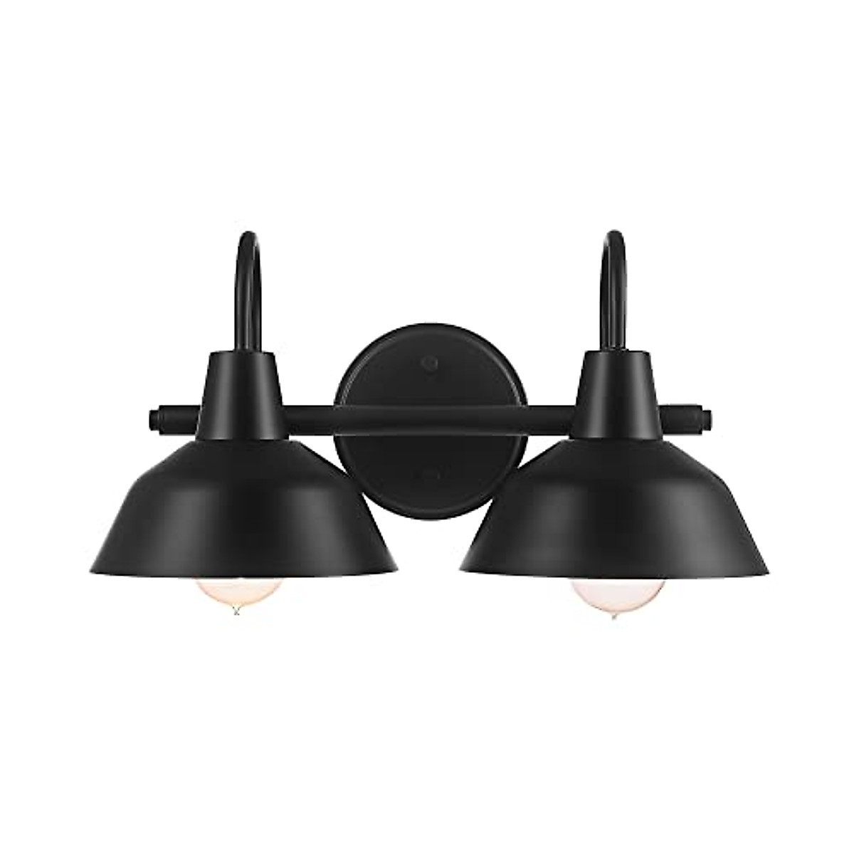 Globe Electric 63000004 3-Piece Bathroom Set, Matte Black, 15.5" 2-Light Vanity Light, Towel Ring, Toilet Paper Holder, Bulb Not Included