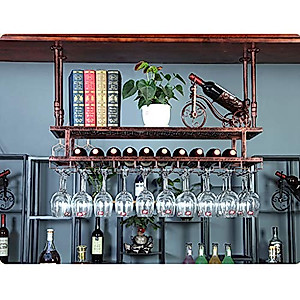 Wine Glass Rack Upside Down Home European Creative Goblet Rack Bar Table Simple Decoration Hanging Grape Wine Rack J1114, PIBM, Bronze, 120 * 30cm