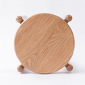 Grewood Small Wood Stool, 100% Oak Wood Kitchen & Dining Room Bench, Kids Stools, Stackable Stools for Living Room,Home, Classroom, Easy Assembly, 16.73IN