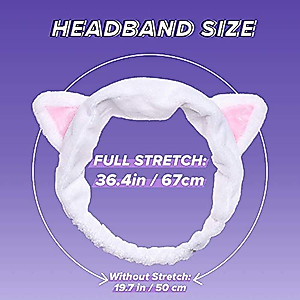 I DEW CARE Face Wash Headband - White Cat | Gift, Spa day, Soft, Cute for Makeup, Shower, Teen Girls Stuff, 1 Count