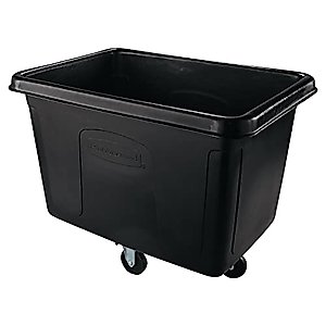 Rubbermaid 4614BLA Cube Truck, Rectangular, 500-lb. Cap., Black