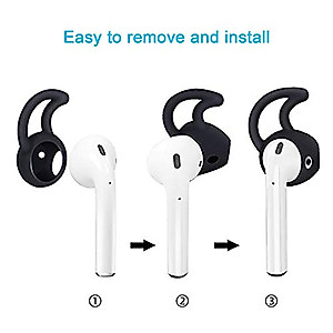 Generic Brands 8 Pairs Ear Covers Ear Hooks Professional Anti-Slip Silicone Earbuds Tips Compatible with Apple Airpods 1&2 (White + Black)