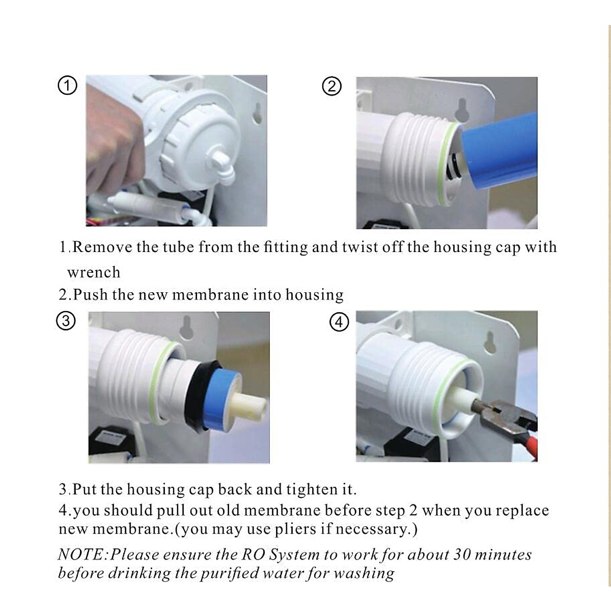Geekpure Reverse Osmosis RO Membrane 50 GPD -NSF Certificated-Water Filter Replacement -Pack 2