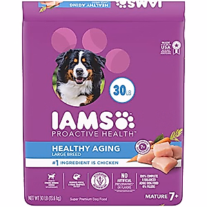 IAMS Healthy Aging Adult Large Breed Dry Dog Food for Mature and Senior Dogs with Real Chicken, 30 lb. Bag