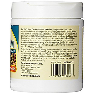 Zoo Med Reptile Calcium Without Vitamin D3 (8-Ounce / 3 Pack)