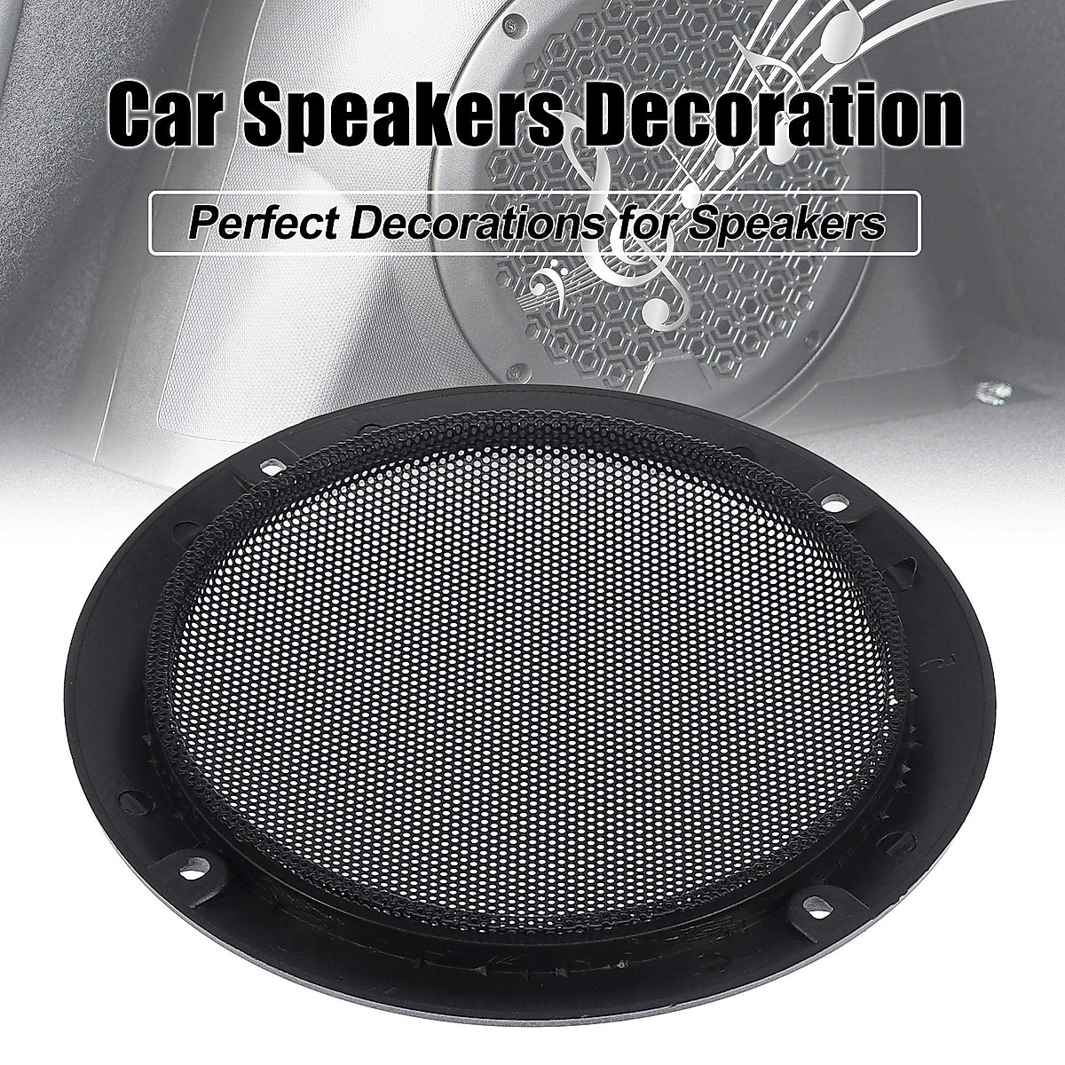 X AUTOHAUX 2pcs 5 Inch Titanium Tone Audio Speaker Cover Mesh Subwoofer Grill Horn Glossy Guard Protector