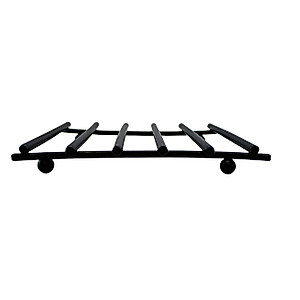 Dependable Industries Modern Sleek Euro Square Heavy Weight Steel Black Decorative Design Kitchen Trivet Protect Tables and Countertops from Hot Pots Trays and Pans