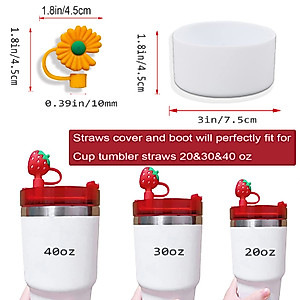 Mpsicyia 10mm for Stanley Straw Cover, Straw Covers Cap Compatible with Stanley Cup 20&30&40 oz Straw Topper for Stanley Cup Silicone Reusable Drinking Straw Covers