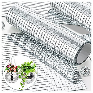 5400pcs Mirror Mosaic Tiles, 5 x 5mm Disco Tiles Self Adhesive, Square Disco Mirror Tiles, Disco 4D Ball Stickers for DIY Craft Party Decoration