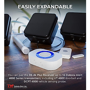 Dakota Alert Driveway Alarm Sensor - DCPA-4k Plus Driveway Alarms Wireless Outside Weatherproof Alert System, 1-Mile-Long Range Sensors, Receiver & Vehicle Detecting Probe Transmitter & 50' Wire