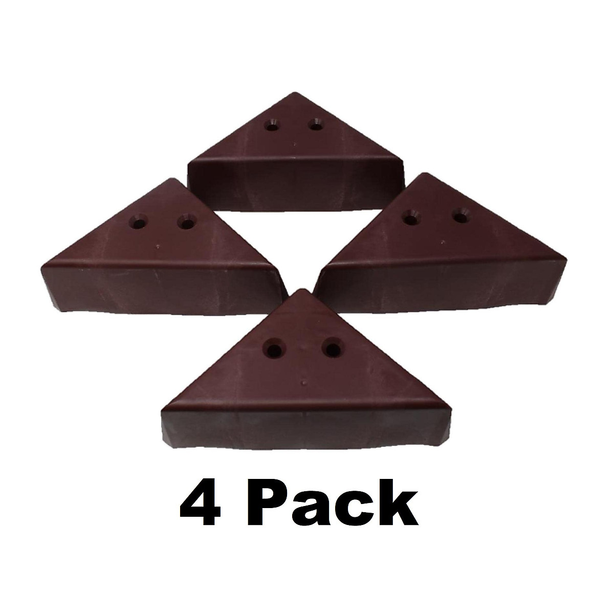 JSP Manufacturing 3" Triangle Plastic Furniture Brown Corner Legs - Sofa Couch Chair Ottoman (4 Legs)