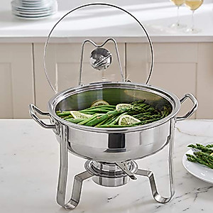 BrylaneHome 4 Quart Professional Heavy-Duty Chafing Dish Set, Stainless Multicolored