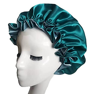 KiraBelle Matching Mommy and Me Satin Bonnet Set w/Travel Bag (Turquoise) Mother's Day, Birthday, Christmas