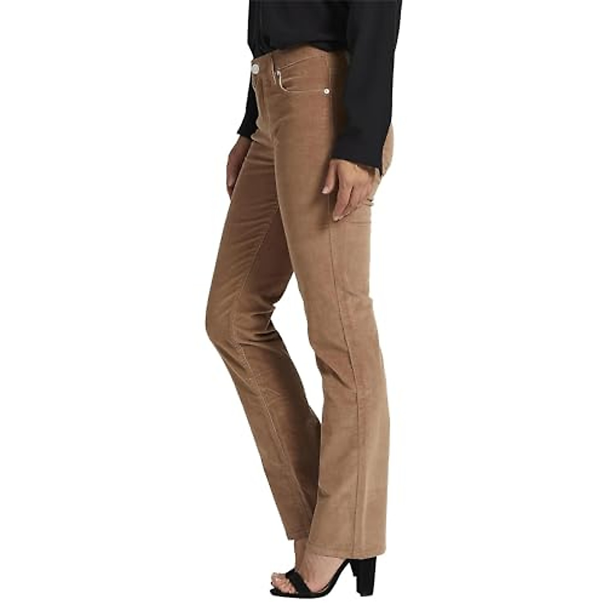 JAG Jeans Women's Ruby Mid Rise Straight Leg Pants, Beige, 14