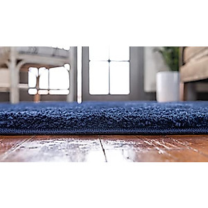 Unique Loom Solo Collection Area Rug - Calabasas (4' 1" x 6' 1" Rectangle, Navy Blue)
