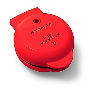 Nostalgia MWF5AQ MyMini Personal Electric Waffle Maker, Hash browns, French Toast Grilled Cheese, Quesadilla, Brownies, Cookies, Red