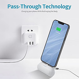 TQGX Small Portable Charger 4800mAh Ultra-Compact Cordless Fast Charger Mini Battery Pack Compatible with iPhone 14/13/12/11/8/7/6/XR/XS Max/Pro Max/AirPods