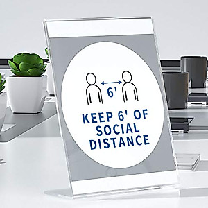 NIUBEE Acrylic Sign Holder 8.5 x 11 Inches Slanted Back, Clear Plastic Sign Holder Paper Display Table Stand for Office, Store, Restaurant (10 Pack)