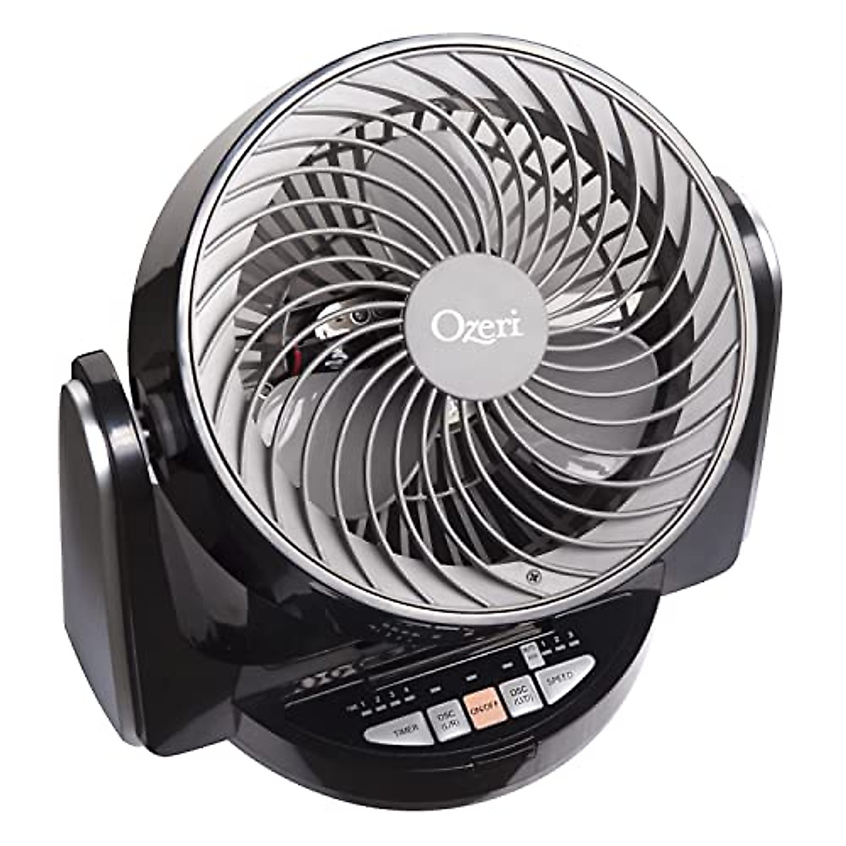 Ozeri - OZF6 Brezza III Dual Oscillating 10" High Velocity Desk Fan, Black/Gray