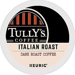 Tully's Coffee Italian Roast, Single-Serve Keurig K-Cup Pods, Dark Roast Coffee, 72 Count