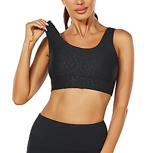 Women's Light Impact Sports Bra Sports Yoga Bra with Removable Cups Daily Wear Black XL