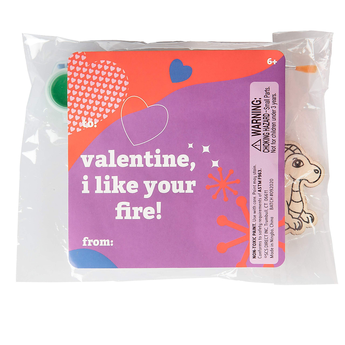 Valentines Cards for Kids Classroom -Dragon & Unicorn Wood Painting Kits (24ct)-Great Valentine's Day Gifts for Kids School Exchange -Each Valentine has Craft, Paints, Brush & Sticker for Boys & Girls