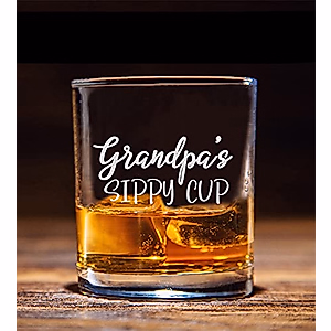 NeeNoNex Grandpa's Sippy Cup Whiskey Glass - Funny Birthday Gift for Papa