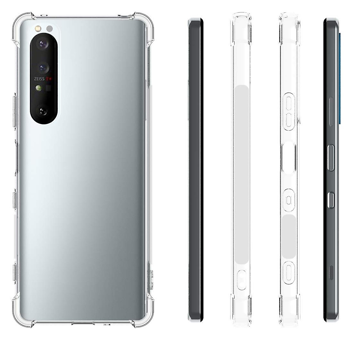 USTIYA Case for Sony Xperia 1 III Clear TPU Four Corners Protective Cover Transparent Soft funda