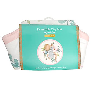 Kate & Milo Floral Playmat, Portable and Washable Infant Tummy Time and Play Gym Mat, Baby Girl Accessories, Gift for New and Expecting Parents, Reversible