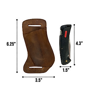 Valhalla Gear, Horizontal Knife Holster Handmade from Full Grain Leather - Multitool Holder, Tool Case, Camping & Outdoor Accessories :: Bourbon Brown