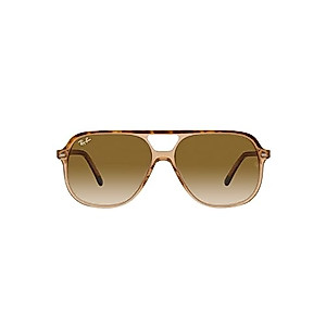 Ray-Ban RB2198 Bill Square Sunglasses, Havana On Transparent Brown/Clear Gradient Brown, 56 mm