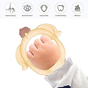 Termichy Teething Toys for Babies 0-6 Months, Non-dropping Baby Teething Toys for Soothe Babies Gums, Baby teether with BPA-free & Hand-free for Newborn Infant