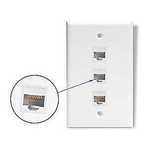 Ethernet Keystone,Cat6 Coupler Jack Network Cable Female to Female Jack，Compatible with Cat7 Cat6 Cat6a Cat5e Cat5-10 Pack White