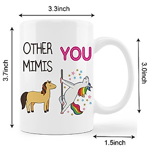 kunlisa Best Mimi Mug Cup,Other Mimis VS You Cute Unicorn Ceramic Mug-11oz Coffee Milk Tea Mug Cup,Grandmother Grandma Mimi Birthday Mother's Day Gifts From Grandson Granddaughter