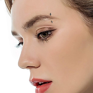 Suprsparkle 12Pcs 16G Hypoallergenic Stainless Steel Curved Barbell Eyebrow Rings For Women Men Rook Daith Cartilage Earrings Labret Lip Monroe Rings CZ Petite Belly Button Ring Silver Tone8mm