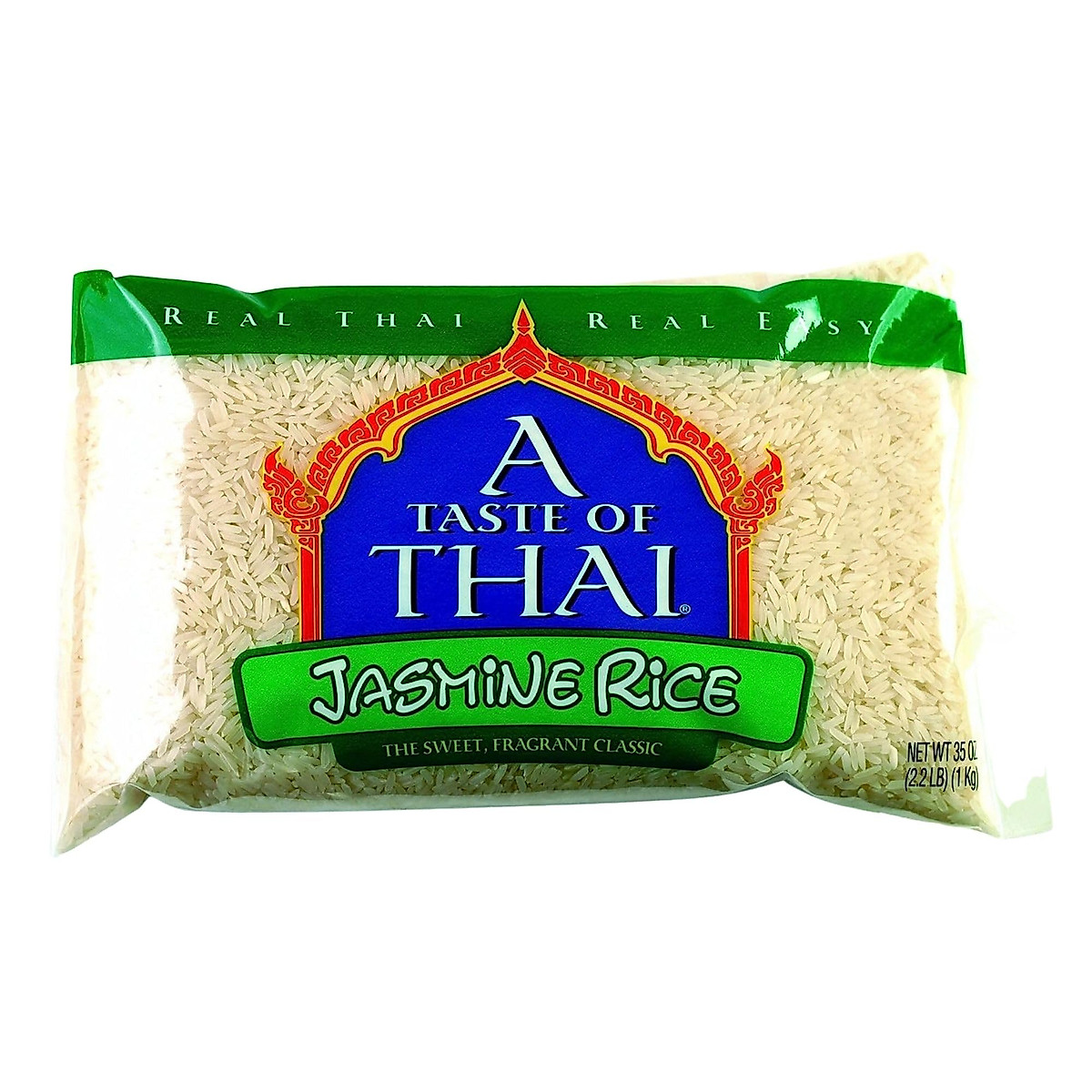 A Taste of Thai Jasmine Rice, 35-Ounce Bags (Pack of 12)