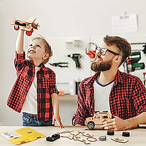 5 in 1 STEM Kits, STEM Projects for Kids Ages 8-12, Wooden Model Car Kits, Gifts for Boys 8-12, 3D Puzzles, Science Educational Crafts Building Kit, Toys for 8 9 10 11 12 13 Year Old Boys and Girls