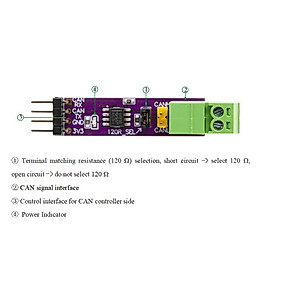 XICOOLEE CAN HAT SN65HVD230 can-Bus transceiver Module Stably Long-Distance Communication Functions Communication Module Single Channel