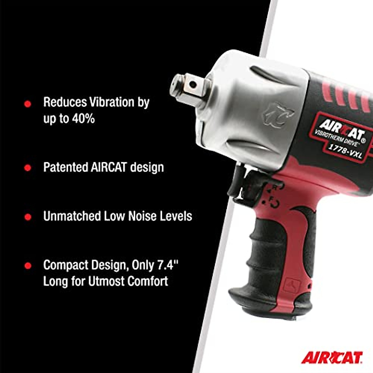 AIRCAT Pneumatic Tools 1778-VXL 3/4-Inch Vibrotherm Drive Composite Impact Wrench 1700 ft-lbs