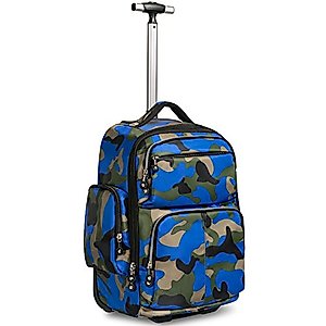 20 inches Big Storage Multifunction Travel Wheeled Rolling Backpack Luggage Books Laptop Bag by HollyHOME