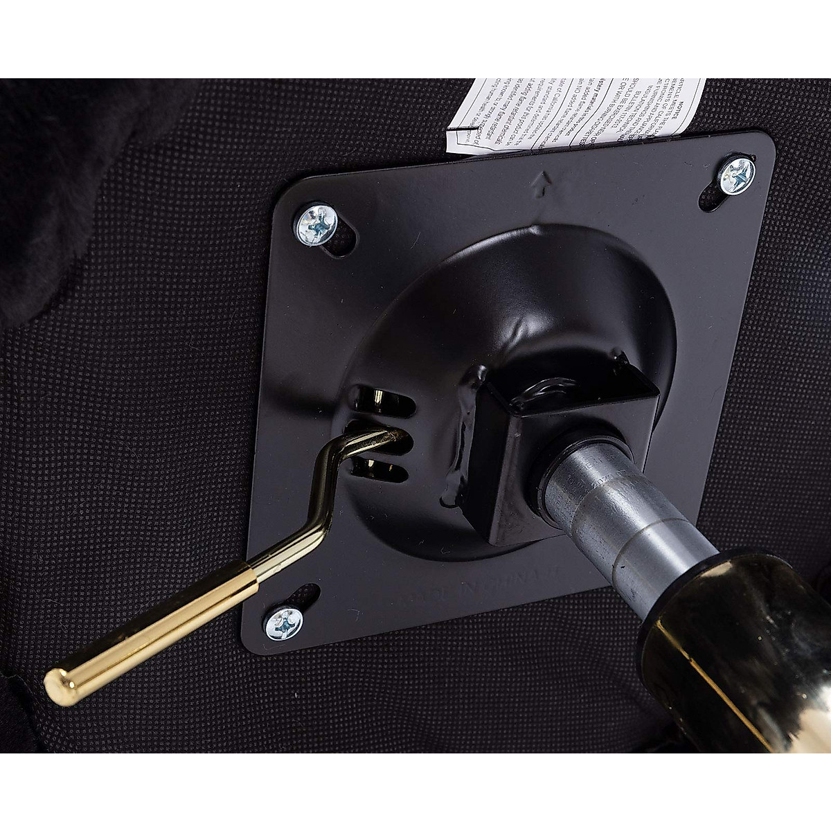 Guyou Faux Fur Home Office Desk Chair Stool Comfy, Swivel Gold Vanity Accent Chair Upholstered Armchair for Living Room/Studio/Make up (Black)