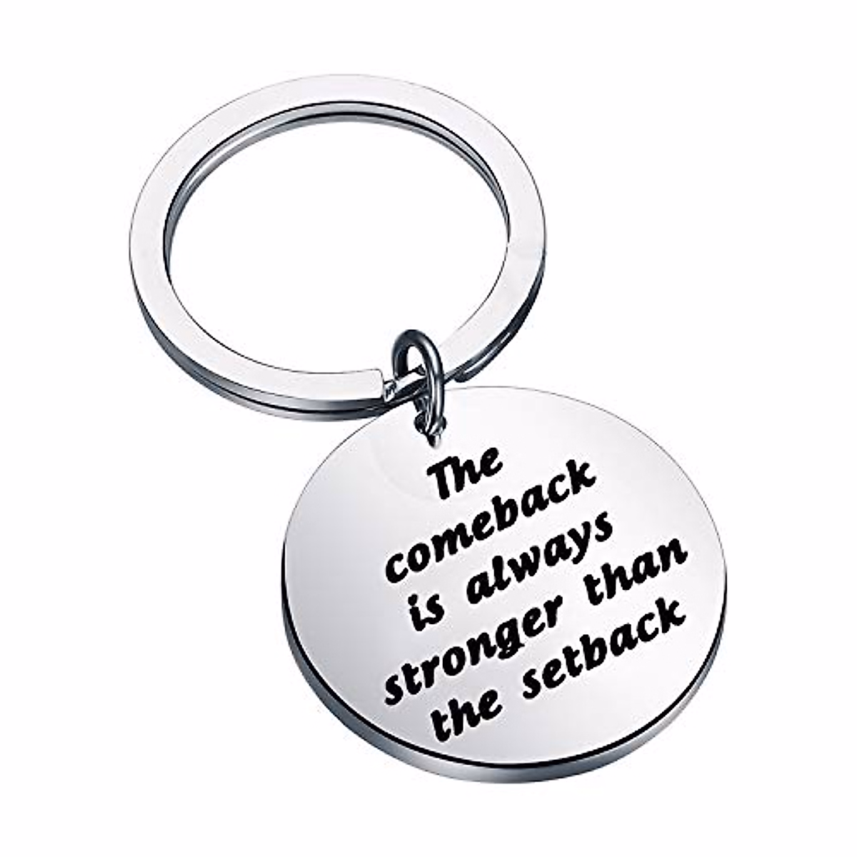 BAUNA Sobriety Keychain Addiction Recovery Jewelry Comeback Key Ring