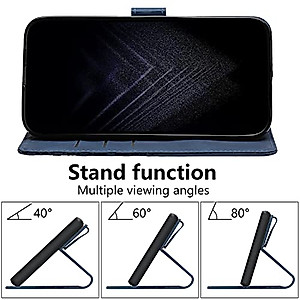 AMAAE Smartphone Flip Cases Wallet Case for Oppo Reno 6 Pro 5G, Vintage PU Leather Phone Case Magnetic Flip Folio Leather Case Credit Card Holder Kickstand Shockproof Case Flip Cases (Color : Blue)