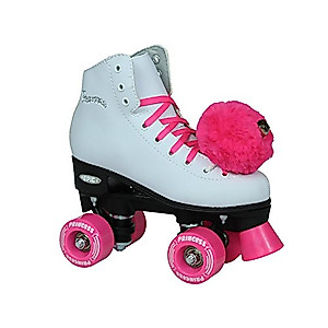Epic Skates Pink Princess Girls Quad Roller Skates, White, Youth 3,PnkPncs03