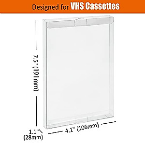 VHS Cover Storage Case, Clear VHS Cassette Display Case Container - 10 Packs