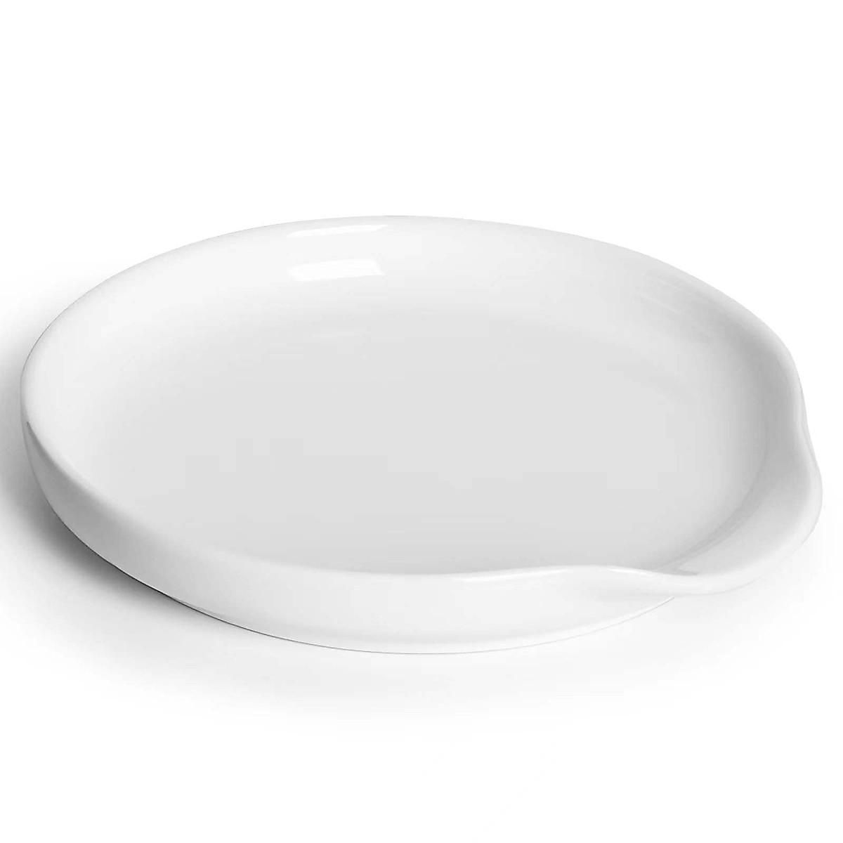 GDCZ Ceramic Spoon Rest for Stove Top 5 Inches Large Spoon Holder for kitchen Counter, Coffee Spoon Rest, Cooking Utensil Rest, Kitchen Accessories, Dishwasher Safe, Set of 1,White