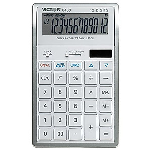 Victor 12-Digit Check and Correct Desk Calculator, White