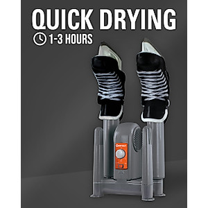 DryGuy Force Dry DX - Boot, Shoe, Garment & Gear Dryer - Convection Heating with Quiet Forced-Air Central Blower - 4 Drying Ports w/2 Extensions - Dries in 1-3 Hours - Heat/No Heat Switch & 3-Hr Timer