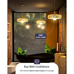 Sunco Lighting 12 LED A19 Light Lamp Bulbs 9W Equivalent 60W, CRI91 E26 Base 3000K White for Living Room Dining Area Bedroom Refrigerator, 850 Lumens, Frosted, Super Bright, Indoor Non-Dimmable UL