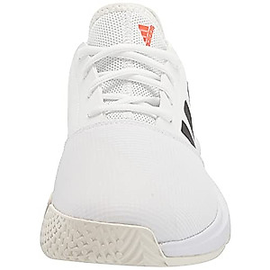 adidas Women's Gamecourt Tennis Shoe, White/Black/Solar Red, 8.5